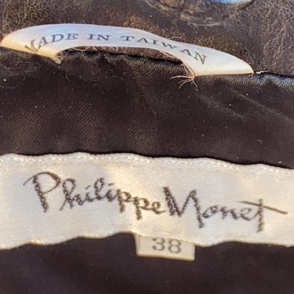 philippe Monet | Jackets & Coats | Philippe Monet Black Lamb Leather ...